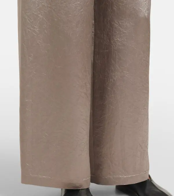 Max Mara Accanto Satin Wide-leg Pants - Grey