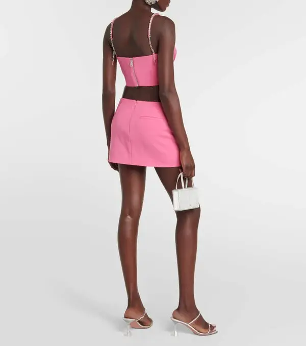 AREA Embellished Wool Bustier