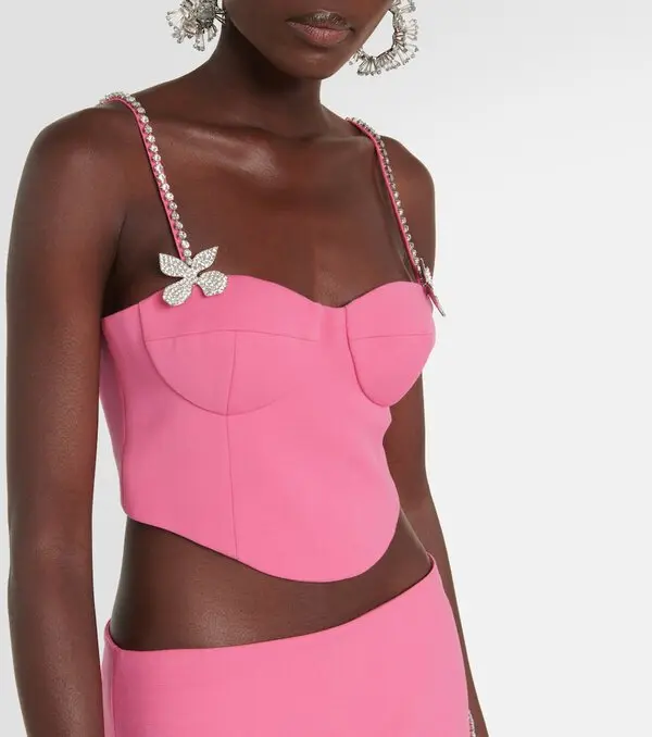 AREA Embellished Wool Bustier