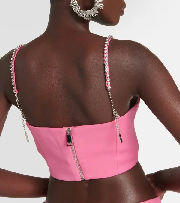 AREA Embellished Wool Bustier