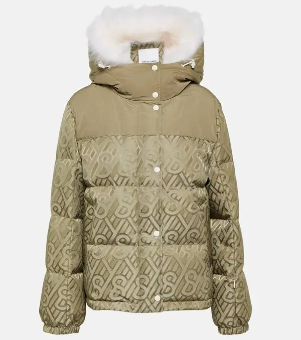 YVES SALOMON Logo Trimmed Down Jacket
