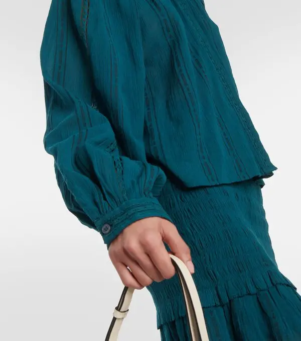 MARANT ETOILE Imayae Cotton-blend Blouse - Green
