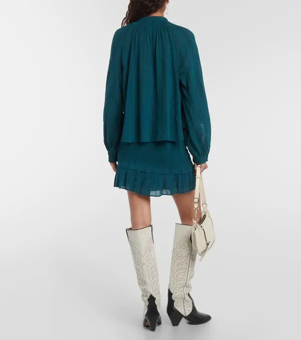 MARANT ETOILE Imayae Cotton-blend Blouse - Green