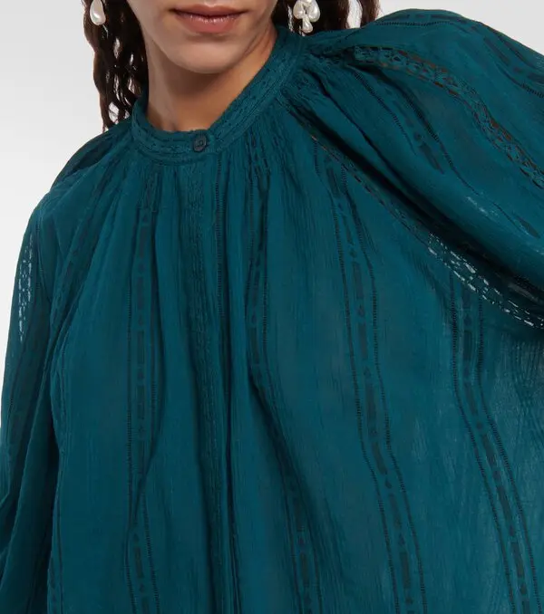MARANT ETOILE Imayae Cotton-blend Blouse - Green