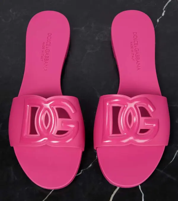 Dolce & Gabbana Dg Rubber Slides - Pink