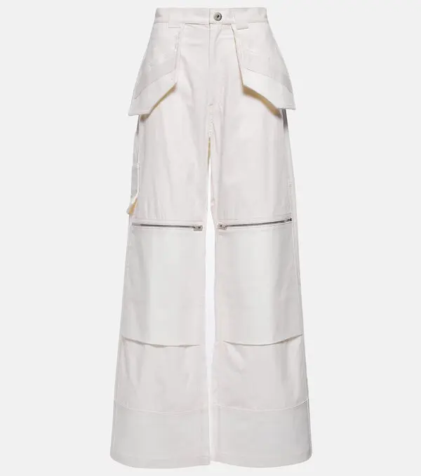 DION LEE Workwear Cotton-blend Pants - White