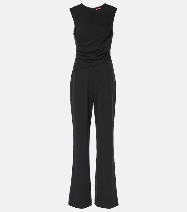 Staud Jagger Draped Jumpsuit - Black