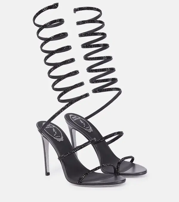 Rene Caovilla Cleo Embellished Sandals - Black