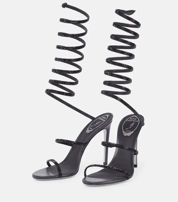 Rene Caovilla Cleo Embellished Sandals - Black