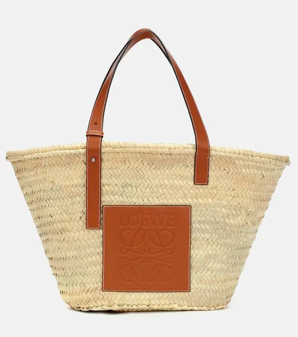 Loewe Large Leather-trimmed Basket Tote
