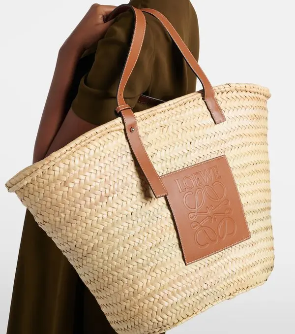 Loewe Large Leather-trimmed Basket Tote