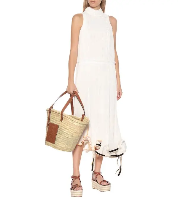 Loewe Large Leather-trimmed Basket Tote