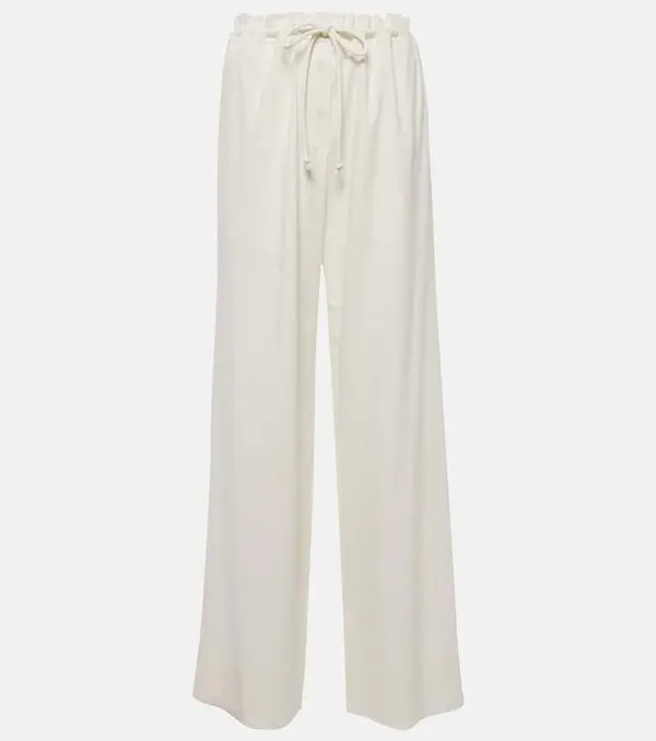 Proenza Schouler Linen-blend Wide-leg Pants - White