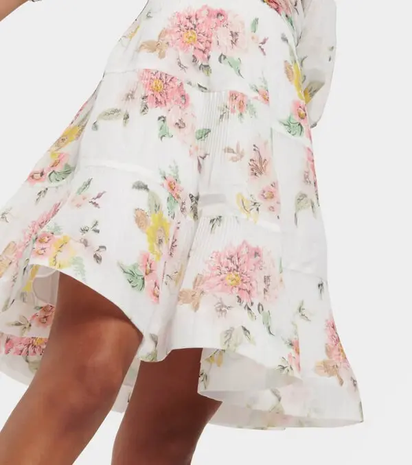 Zimmermann Floral Pleated Mini Dress