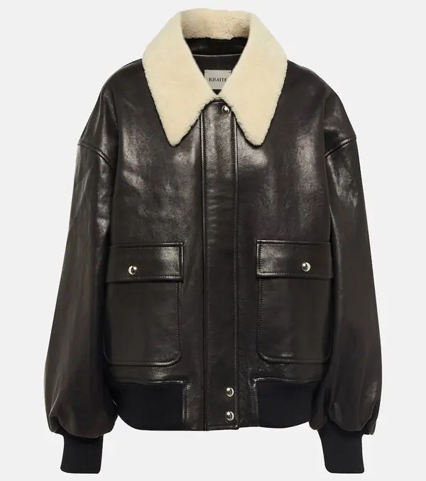 Khaite Shellar Leather Jacket - Black