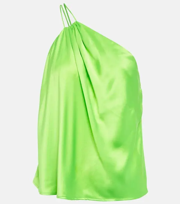 THE SEI One-shoulder Silk Satin Top