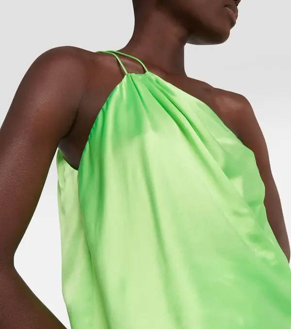 THE SEI One-shoulder Silk Satin Top