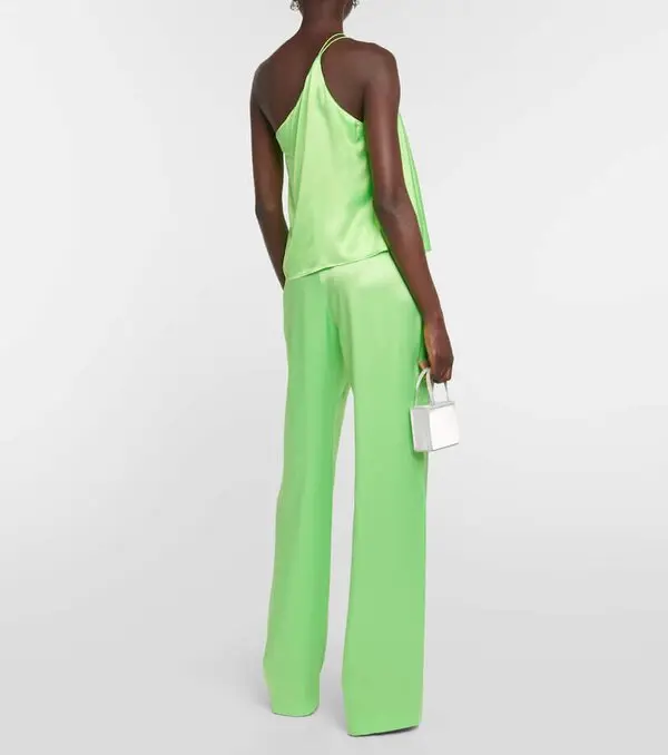 THE SEI One-shoulder Silk Satin Top