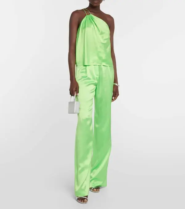 THE SEI One-shoulder Silk Satin Top