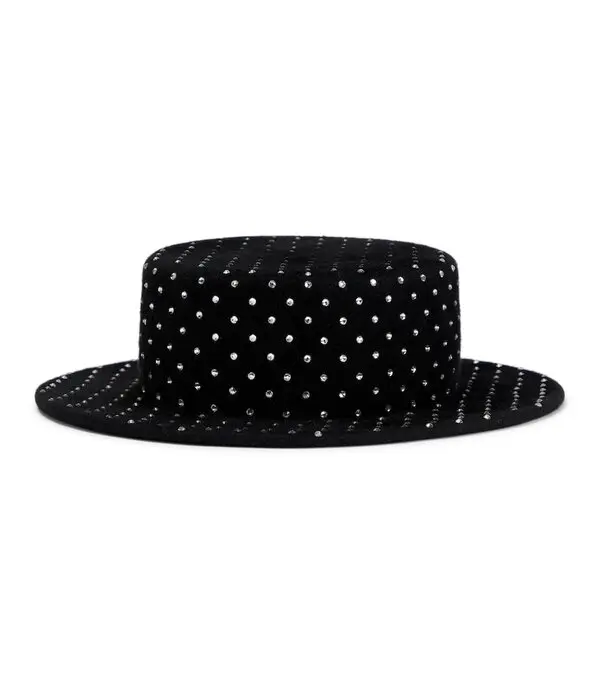 Ruslan Baginskiy Embellished Felt Canotier Hat