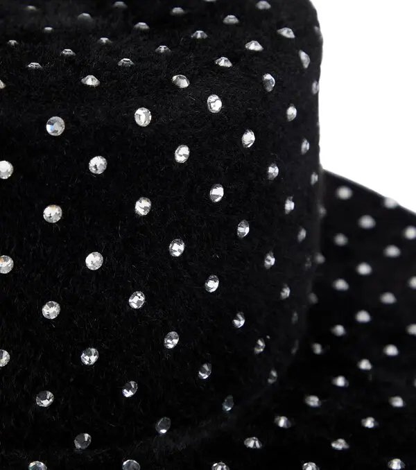 Ruslan Baginskiy Embellished Felt Canotier Hat