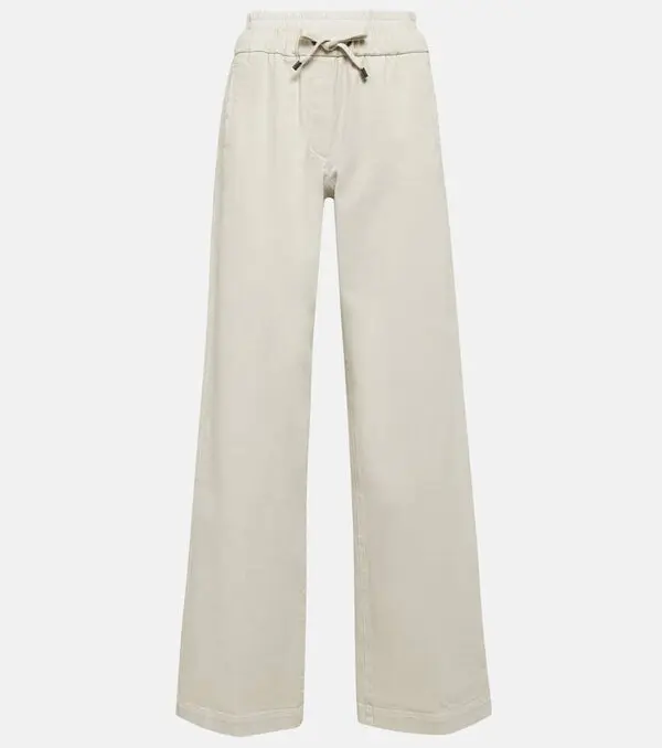 Brunello Cucinelli High-rise Wide-leg Jeans - White