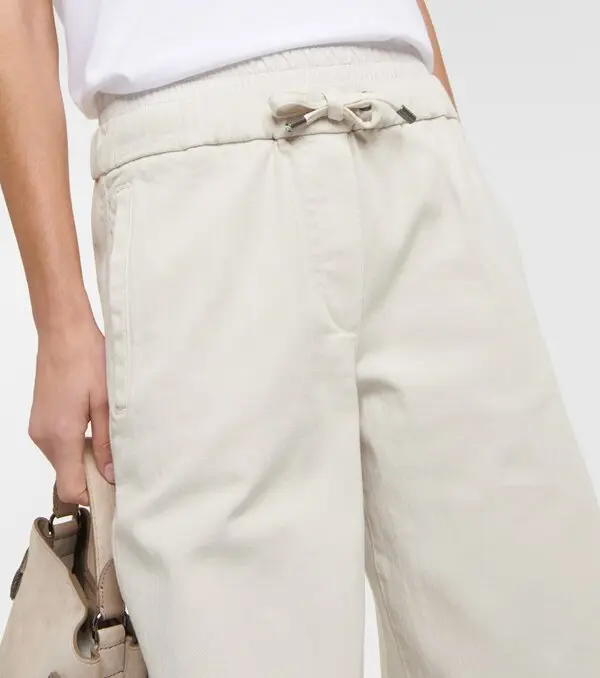 Brunello Cucinelli High-rise Wide-leg Jeans - White