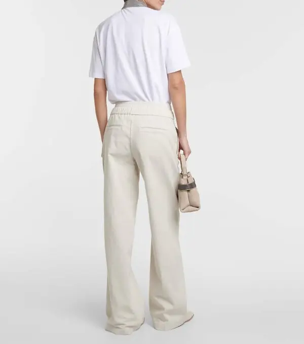 Brunello Cucinelli High-rise Wide-leg Jeans - White