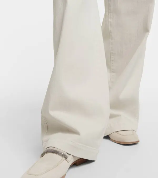 Brunello Cucinelli High-rise Wide-leg Jeans - White