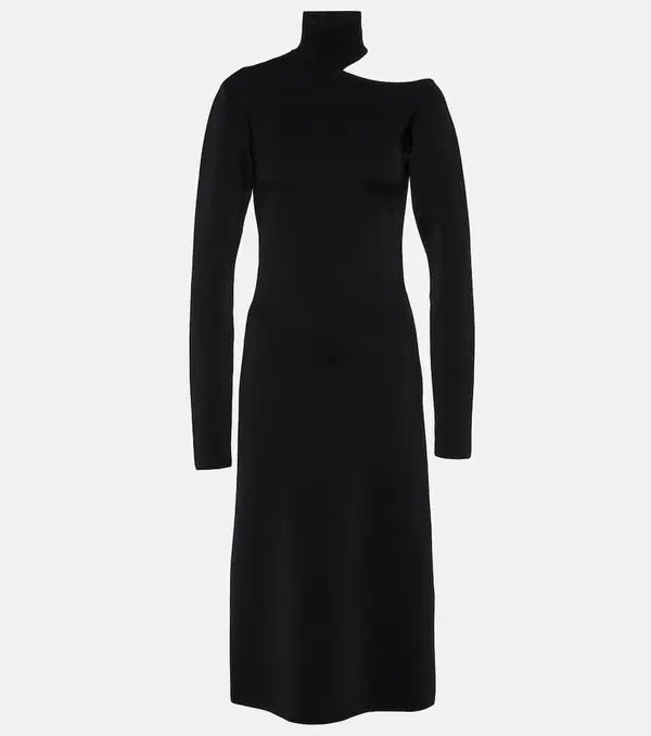 FERRAGAMO Mockneck Midi Dress