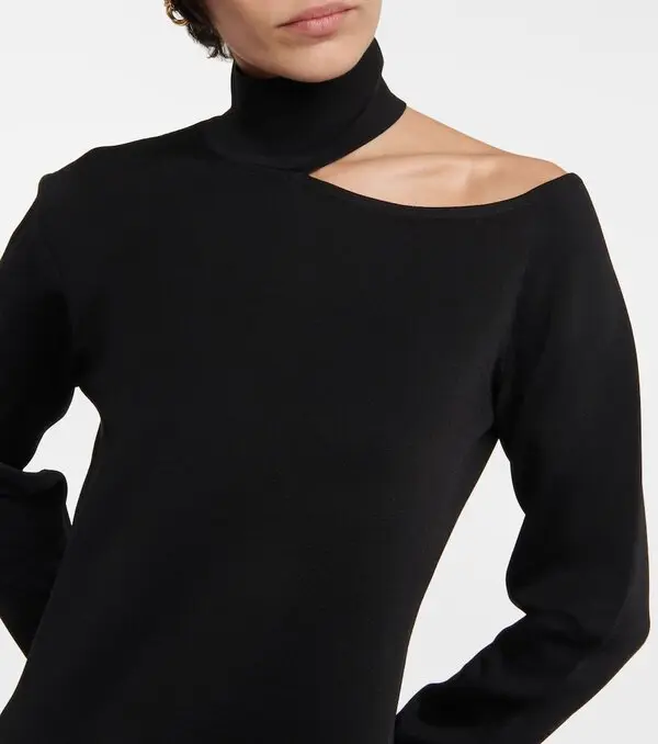 FERRAGAMO Mockneck Midi Dress