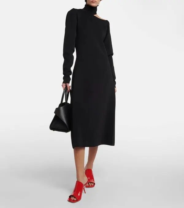 FERRAGAMO Mockneck Midi Dress