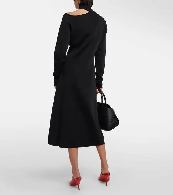 FERRAGAMO Mockneck Midi Dress