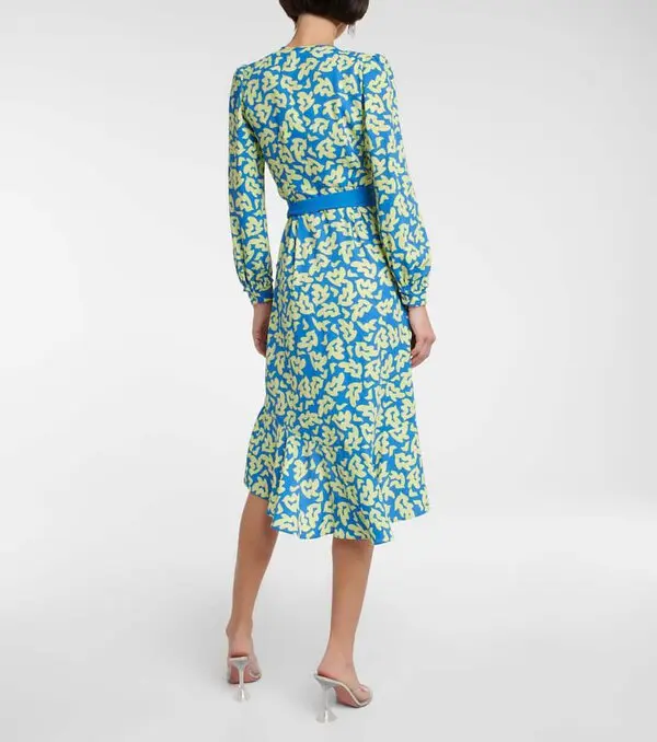 Diane Von Furstenberg Printed Tie-waist Midi Dress