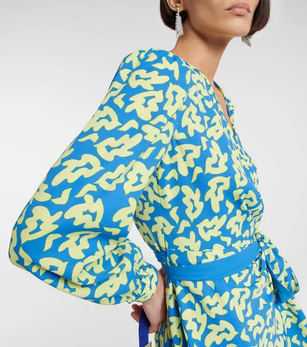 Diane Von Furstenberg Printed Tie-waist Midi Dress