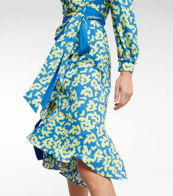 Diane Von Furstenberg Printed Tie-waist Midi Dress