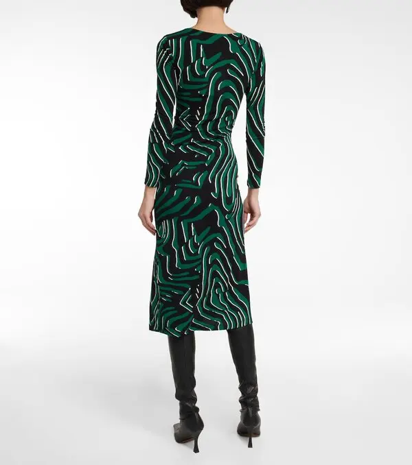 Diane Von Furstenberg Printed Fitted Midi Dress