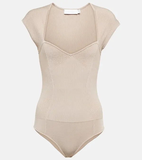 Simkhai Barbara Ribbed-knit Bodysuit