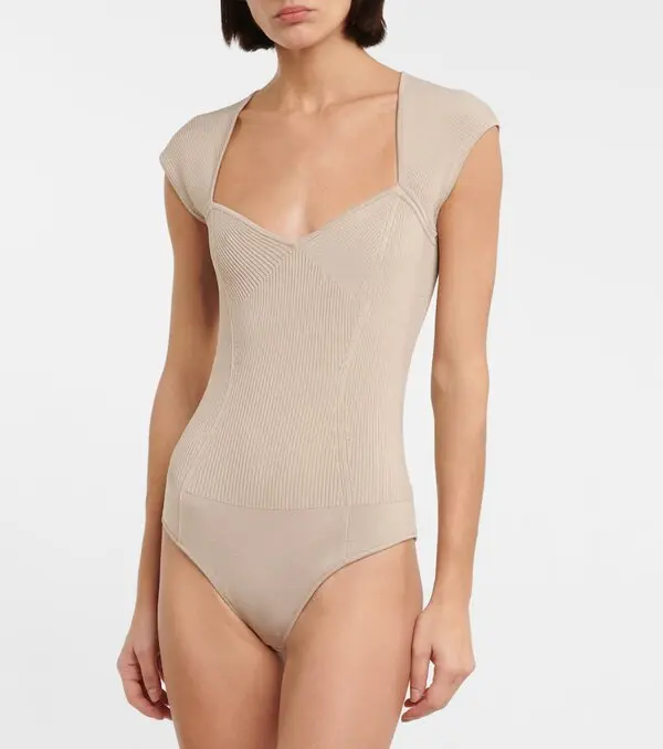 Simkhai Barbara Ribbed-knit Bodysuit