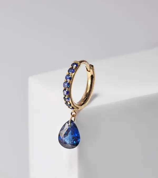 PERSEE 18kt Single Earring With Sapphire And Topaz