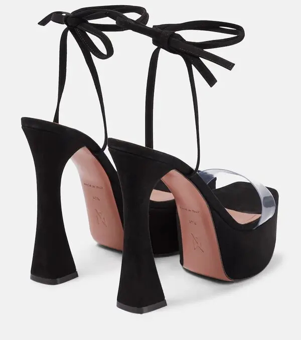Amina Muaddi Sita Suede Platform Sandals