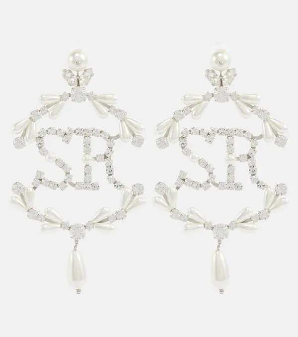 Simone Rocha Crystal And Pearl Earrings - White
