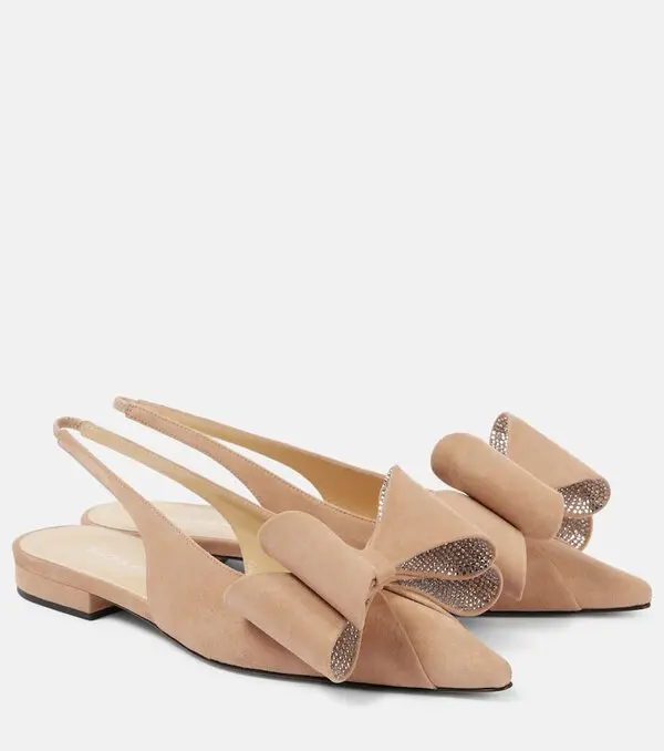 Mach & Mach Le Cadeau Suede Slingback Flats