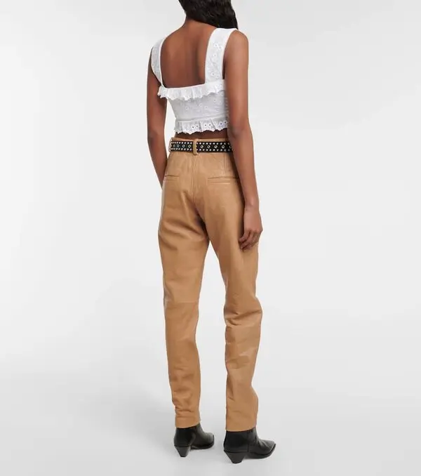 Isabel Marant Étoile Mecelia Anglaise Cotton And Silk Crop Top