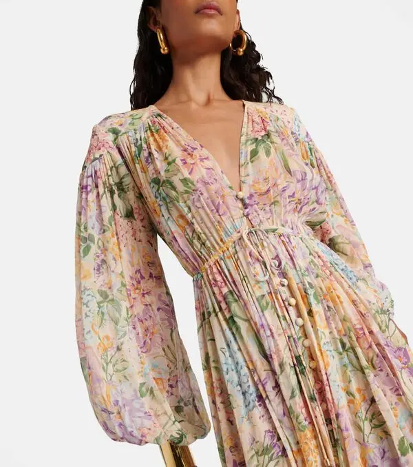 Zimmermann Halliday Gathered Maxi Dress