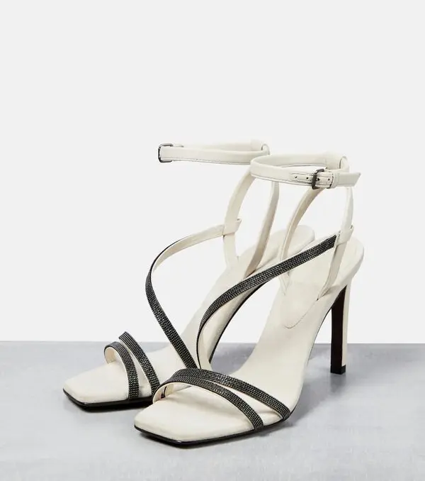 Brunello Cucinelli Embellished Leather Sandals