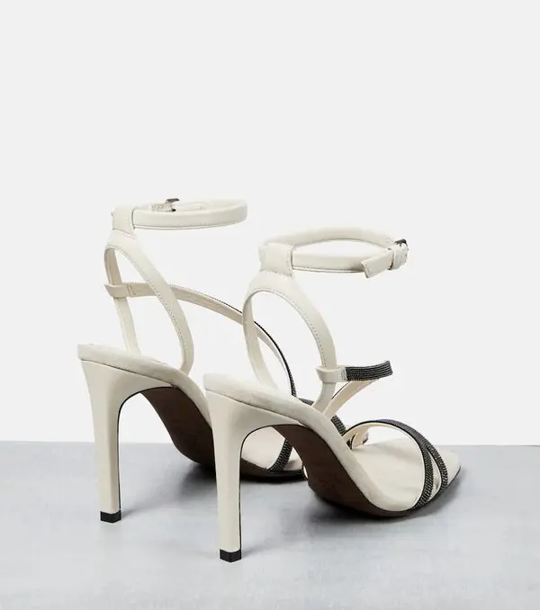 Brunello Cucinelli Embellished Leather Sandals