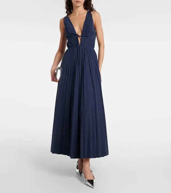 Simkhai Stephanie Plisse Cotton-blend Gown