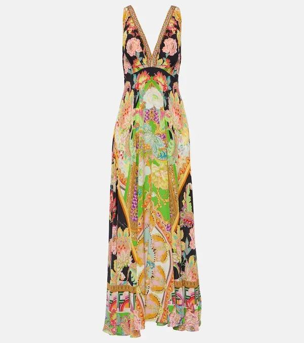 Camilla Printed Silk Maxi Dress