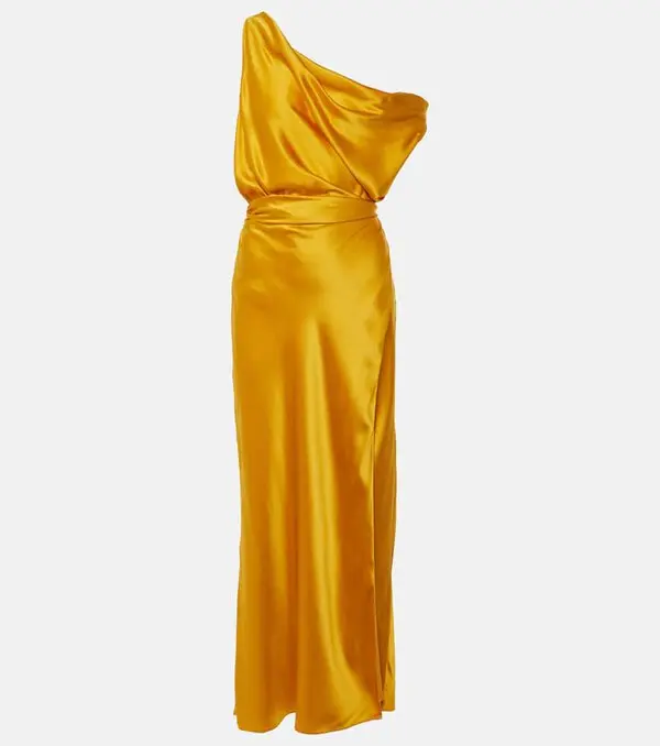 THE SEI Draped Silk Satin Gown